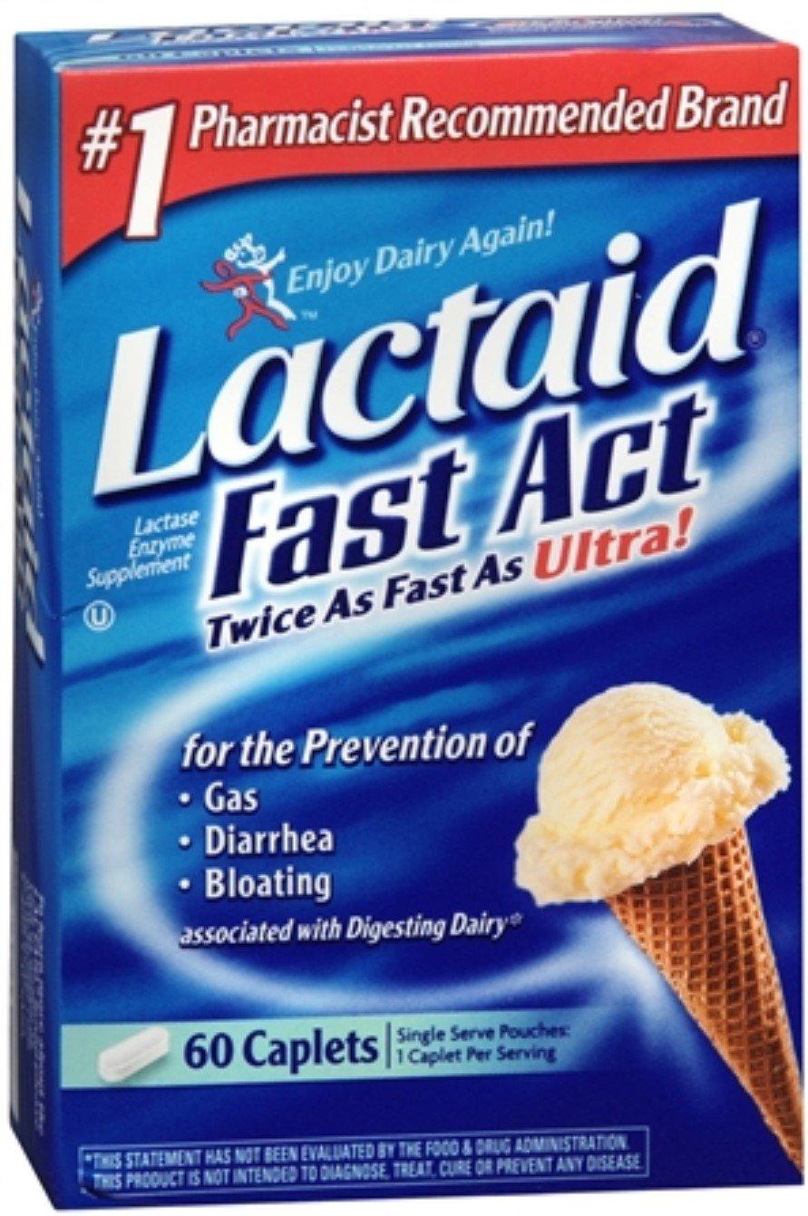 LACTAID Fast Act Caplets 60 ea - Pack of 2 | Digestive Support for ...