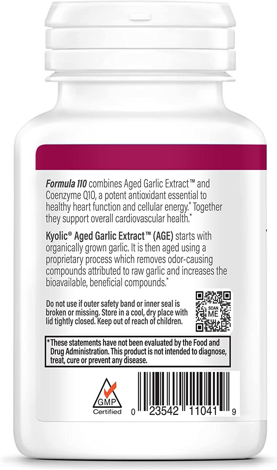 Kyolic Aged Garlic Extract Formula 110 with CoQ10 - 100 Capsules for Heart Health | Buy Now with ...
