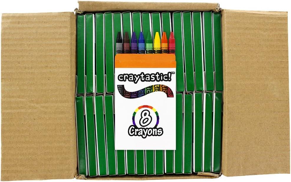 Craytastic Bulk Crayons Class Pack - 30 Boxes of 8 Colors, ASTM D-4236 ...