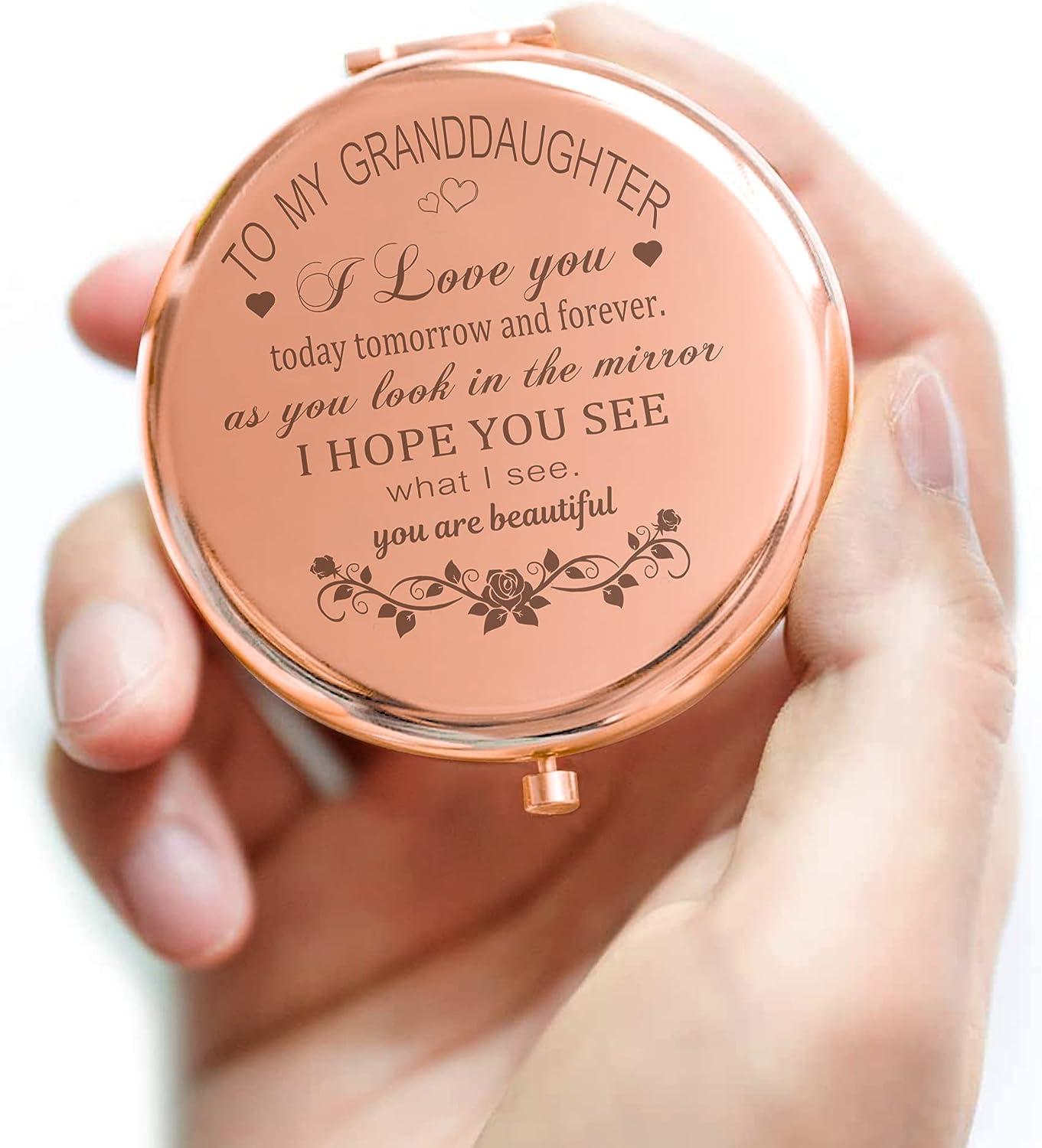 Granddaughter Gifts from Grandma and Grandpa - Rose Gold Makeup Compact ...
