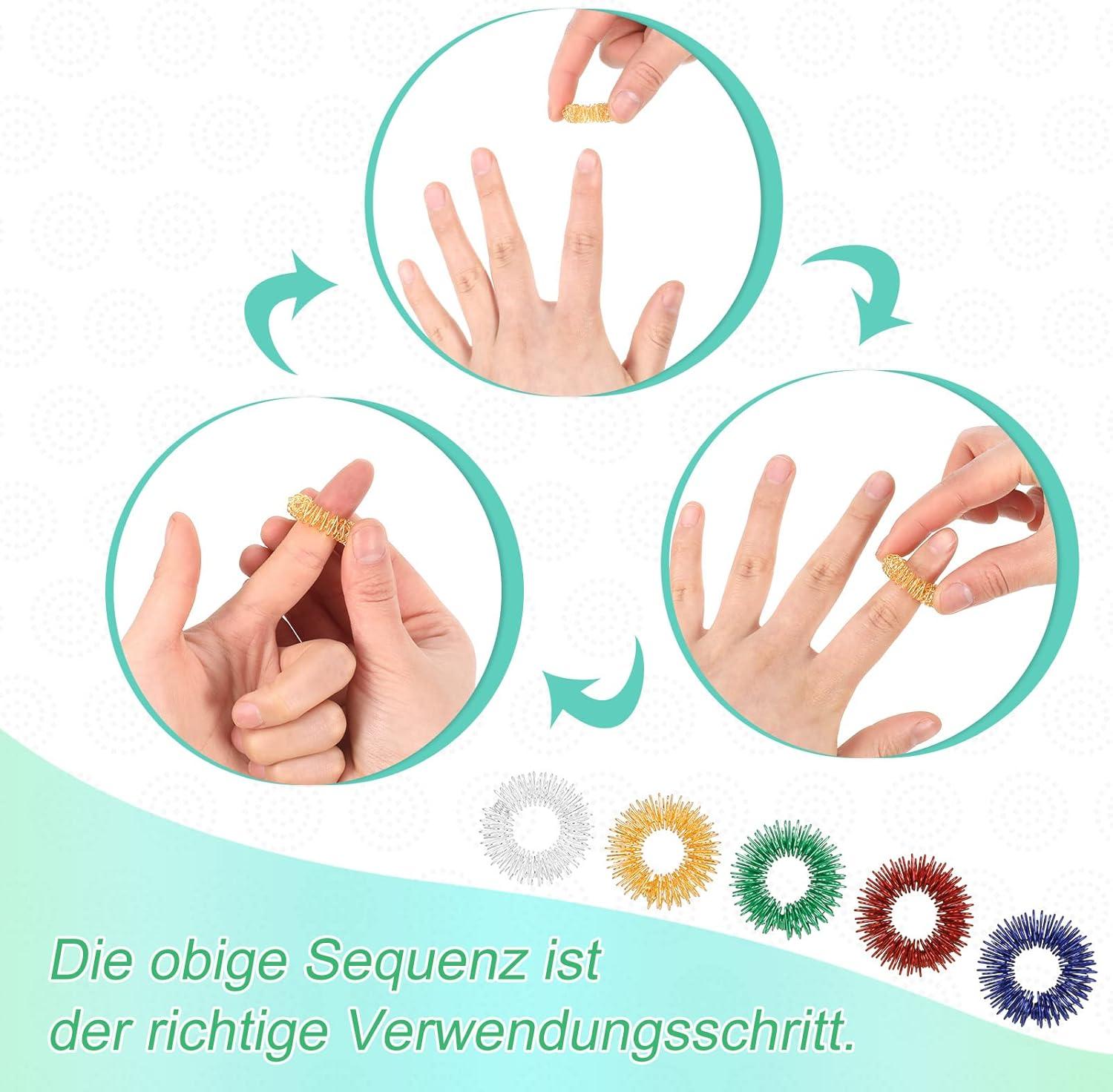 Tonyg-P 12-Piece Massage Ring Set | Acupressure Rings for Stress Relief ...