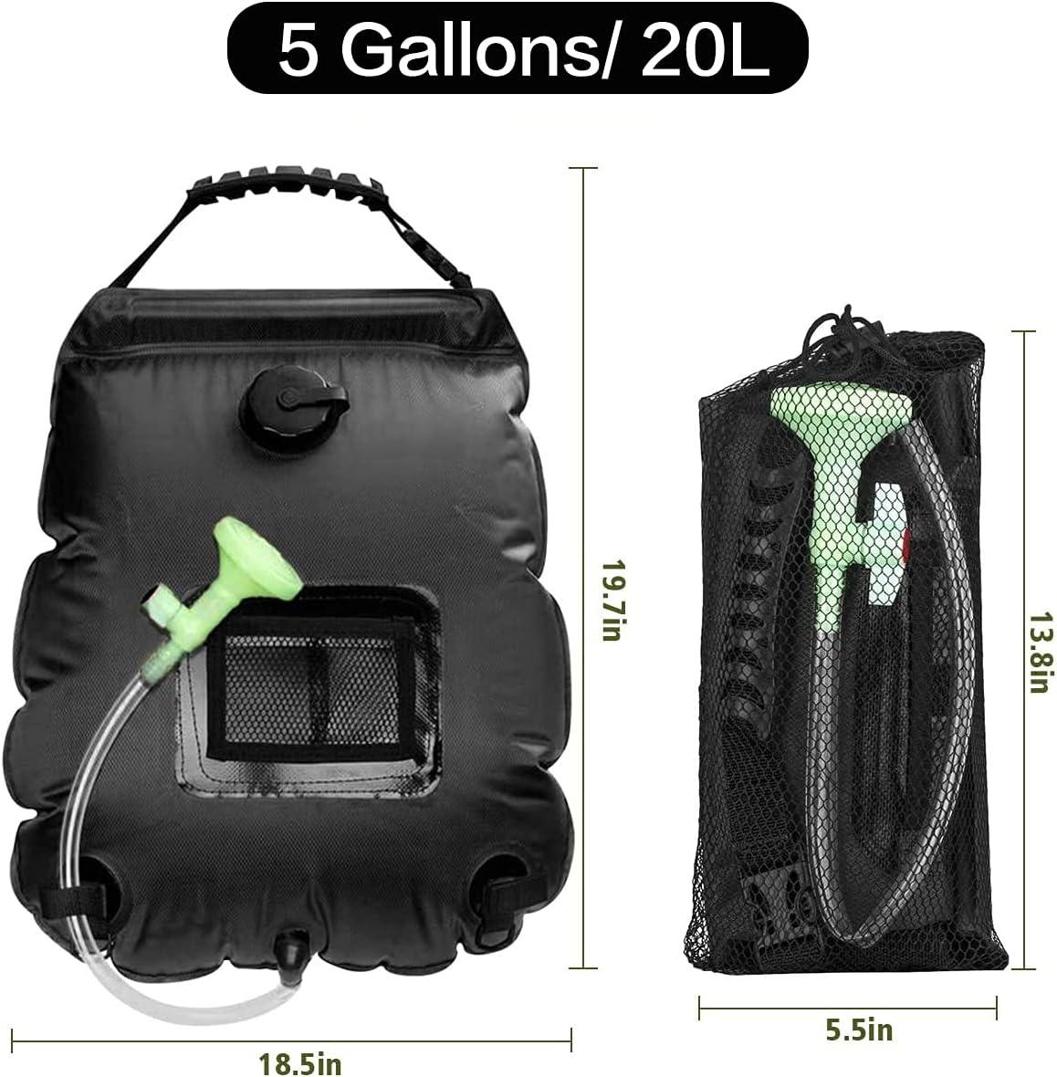 WEIYII Solar Shower Bag 5 Gallons/20L Portable Camping Shower | Hot ...