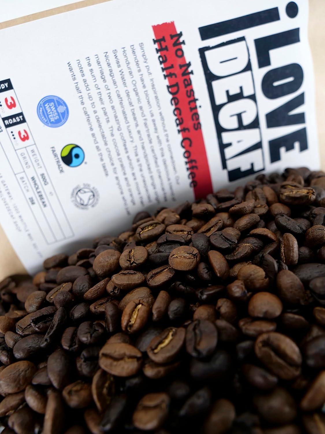 Swiss Water Half Decaf Coffee Beans 500g - Low Caffeine, No Nasties ...