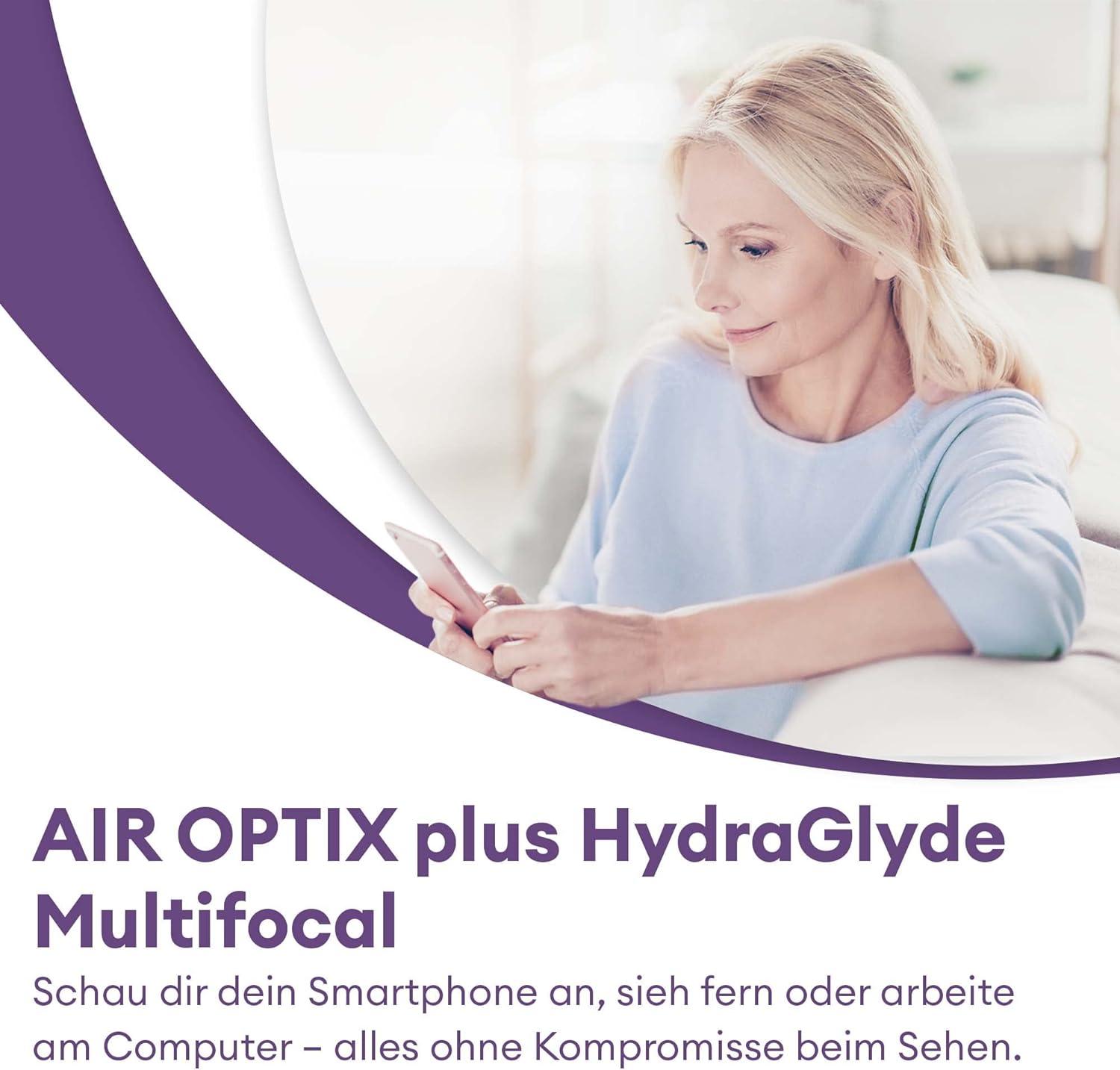 Buy Air Optix Plus HydraGlyde Multifocal Soft Lenses - Monthly 3 Pack ...