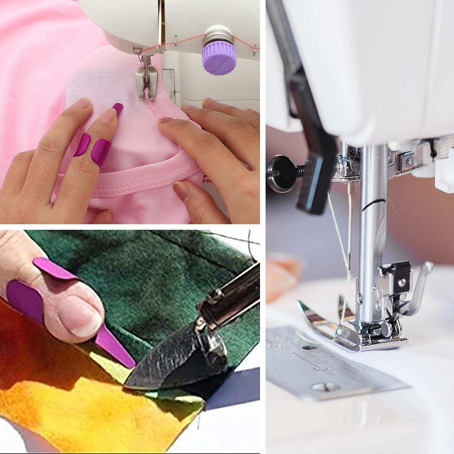 Sewing Fingerthing Pusher - Thumb Protector Sewing Tool (Black/Purple ...
