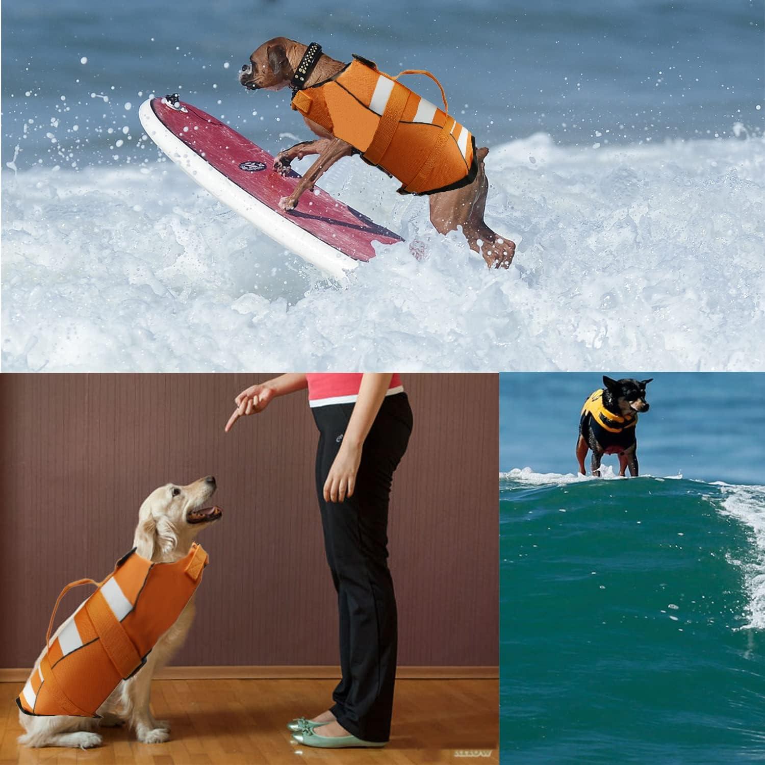 Wallpage Dog Pet Swimming Vest - Adjustable Lifesaver Bathing Suit for ...