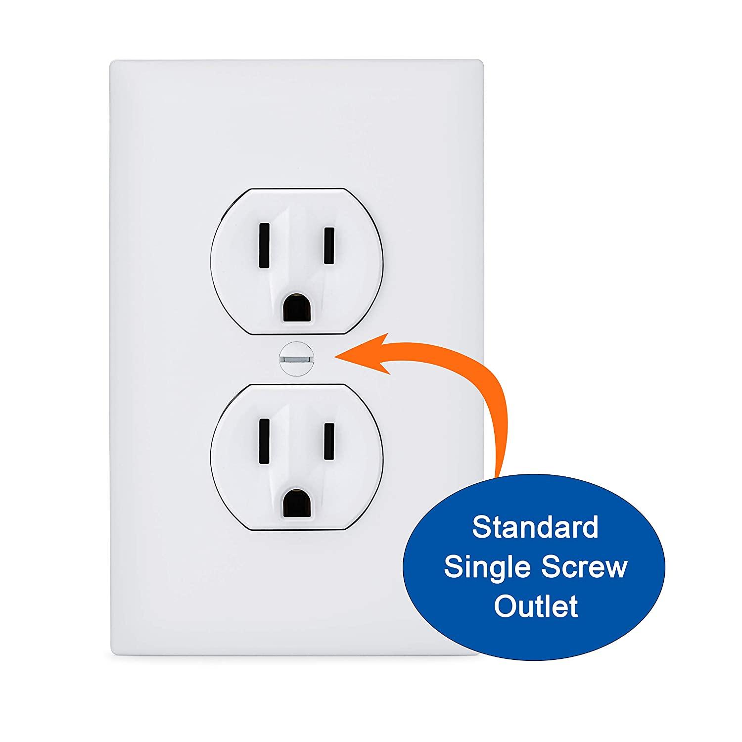 6-Pack Safety Innovations Self-Closing (1 Screw) Standard Outlet Covers ...