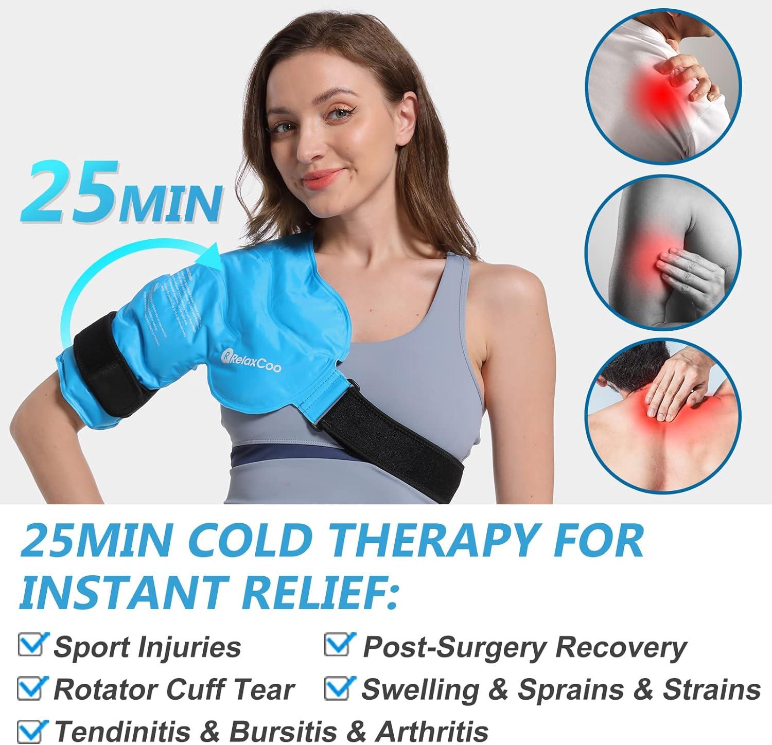 RelaxCoo Shoulder Ice Pack - Rotator Cuff Cold Therapy Gel Wrap for ...