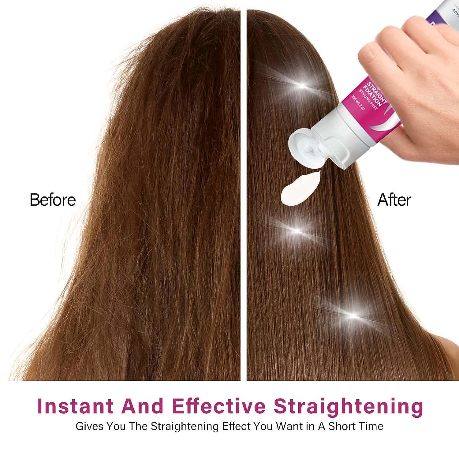 Silk & Gloss Hair Straightener Cream - Protein Correcting Formula for ...