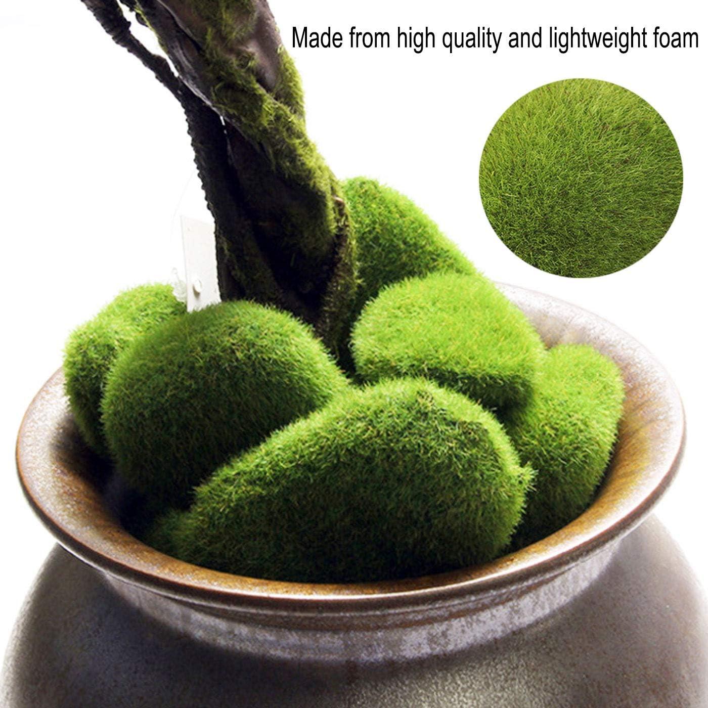 20-Piece Assorted Artificial Moss Rocks for Floral Arrangements, Fairy ...