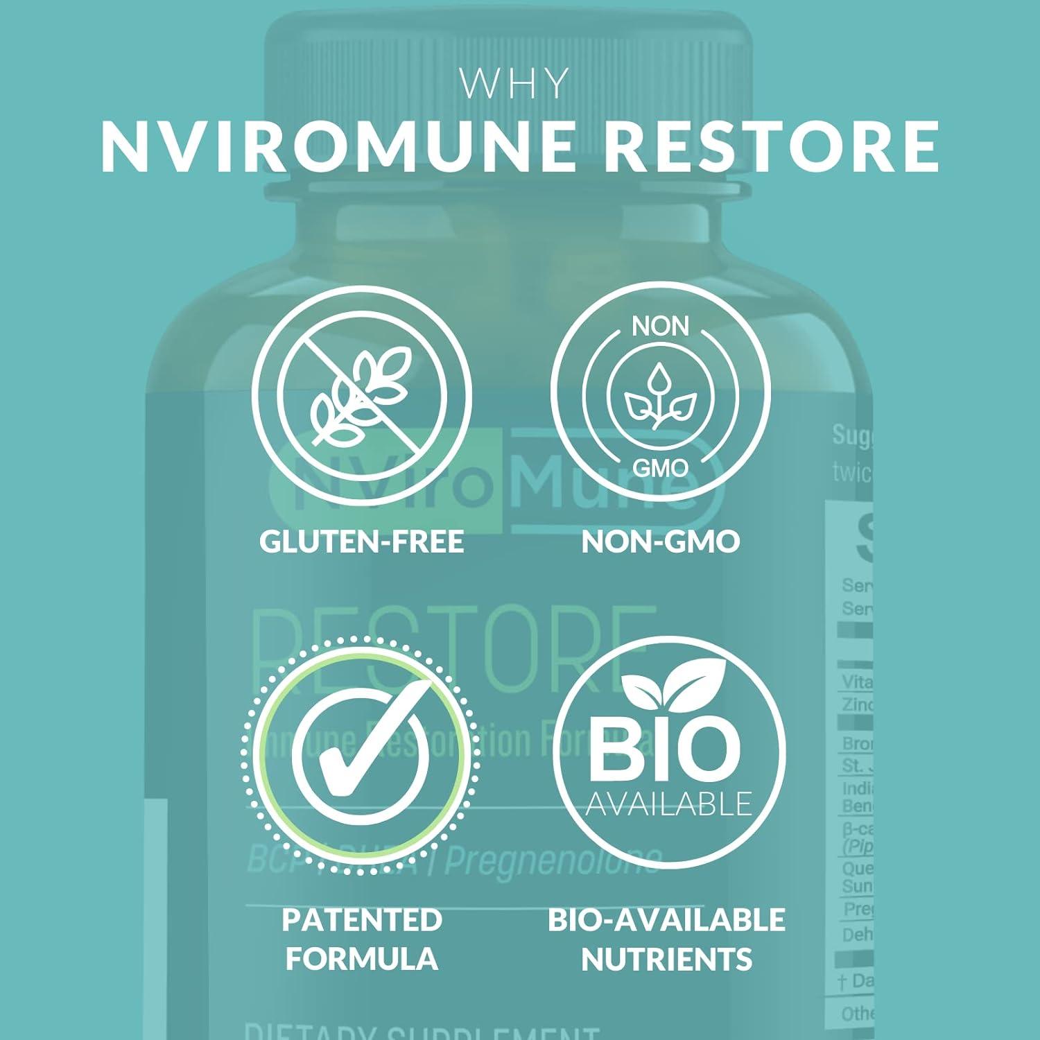 NviroMune Restore Immune System Support with Zinc & Vitamin D - 120 ...