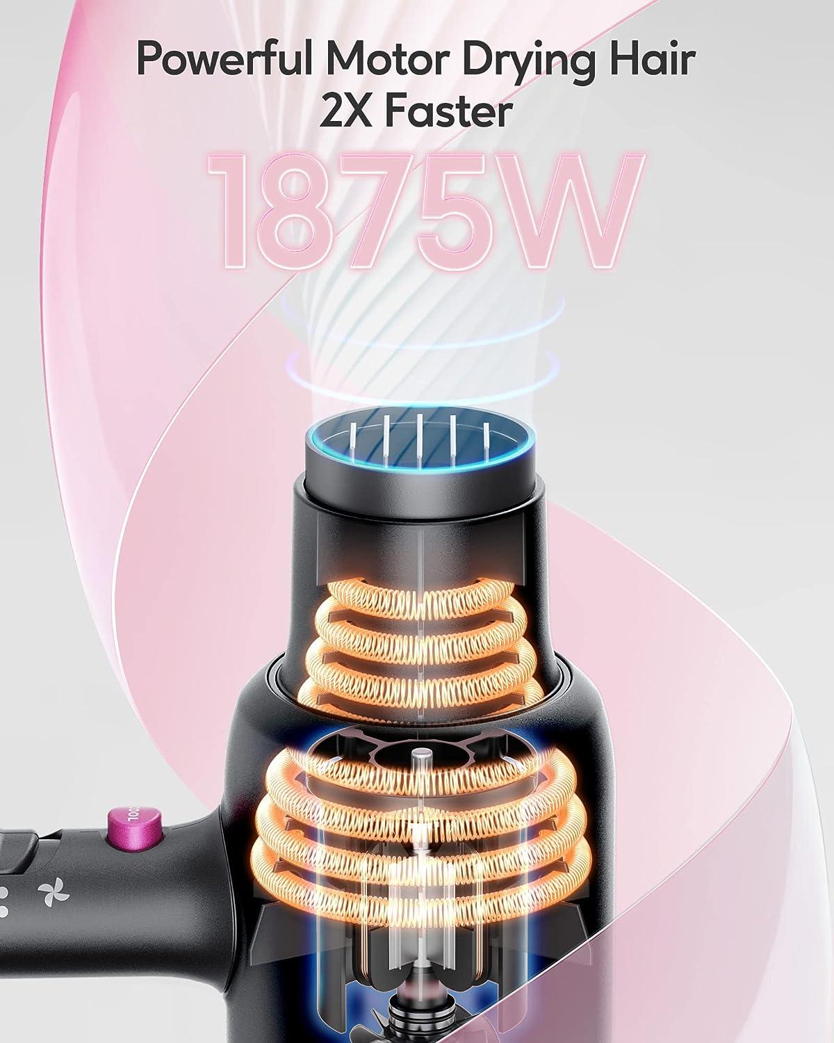 Wavytalk Professional 1875W Hair Dryer with Diffuser - Ionic, Constant ...