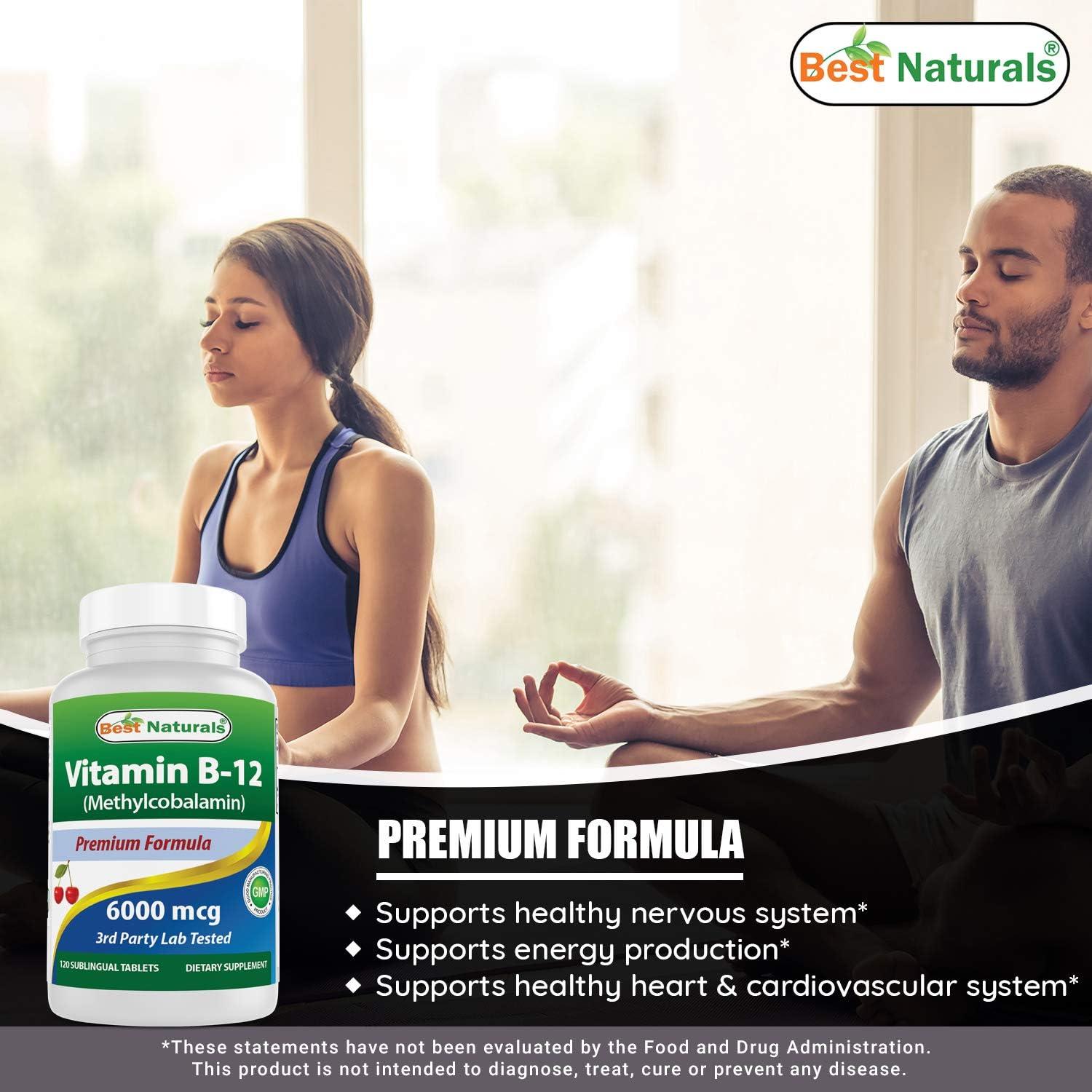 Best Naturals Vitamin B12 6000 mcg 120 Tablets - Natural Vitamin B ...