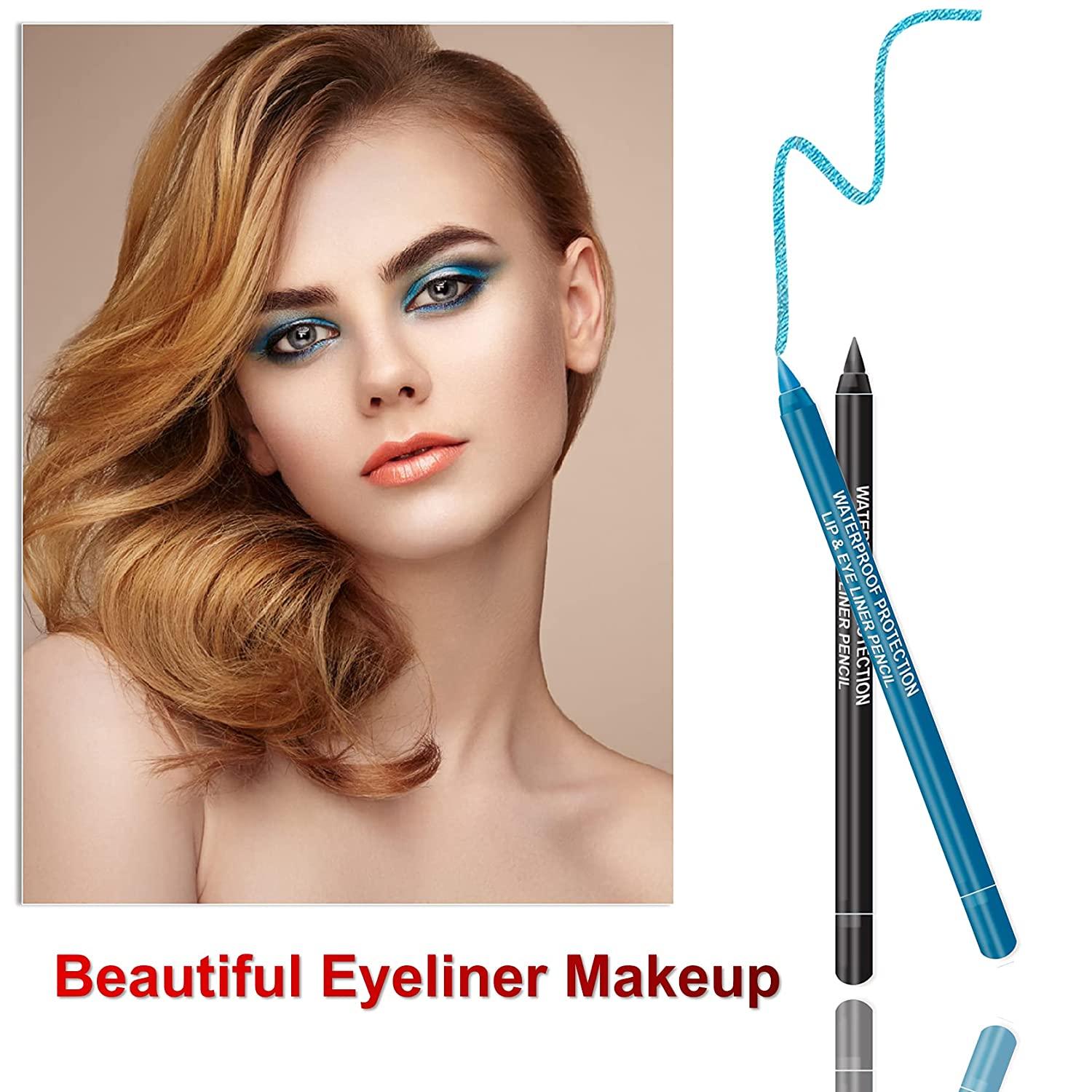 Glitter Eyeliner Pen Set - 12 Colored Waterproof Eye Liners for Women ...