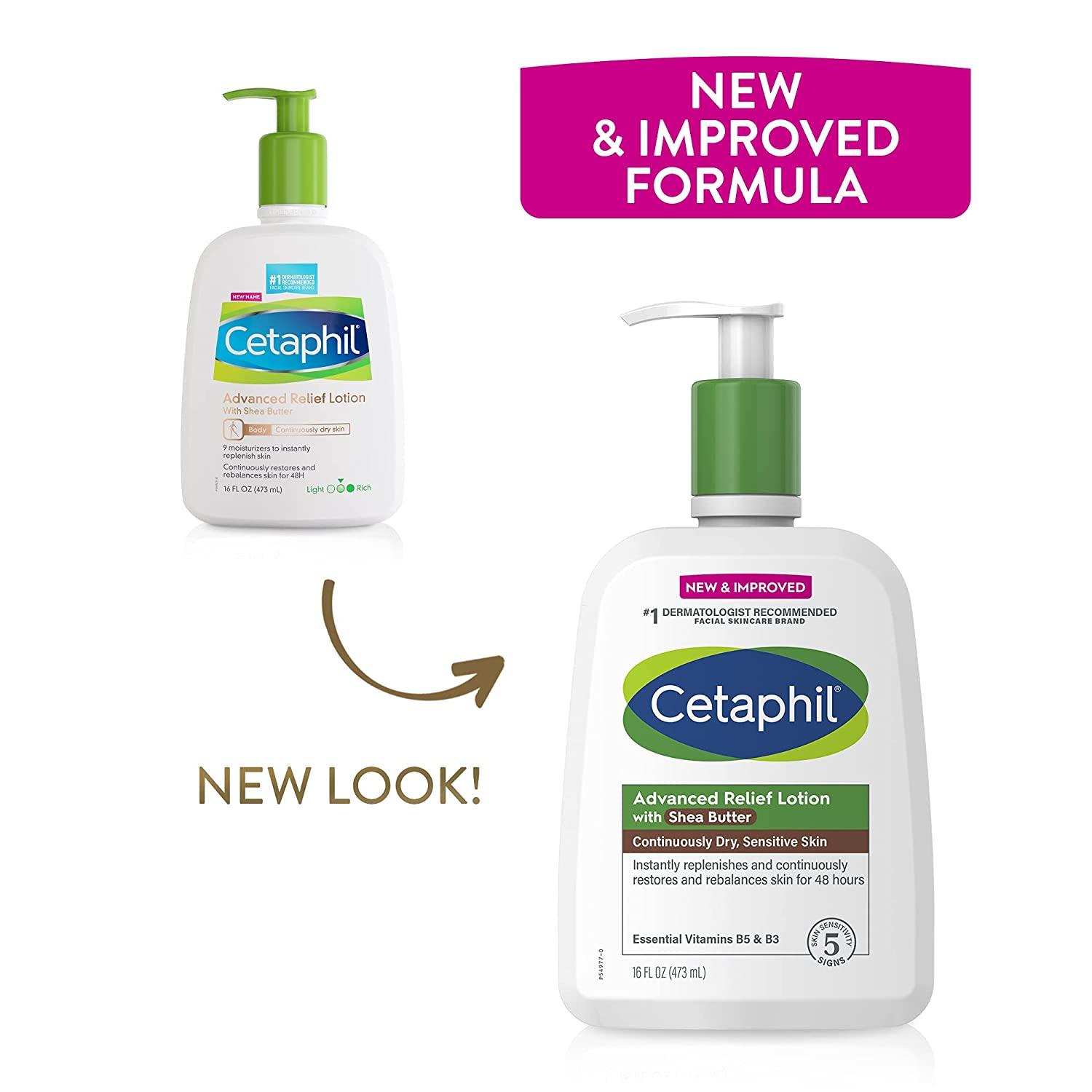 CETAPHIL Advanced Relief Body Lotion 16 oz (Pack of 2) - Fragrance-Free ...