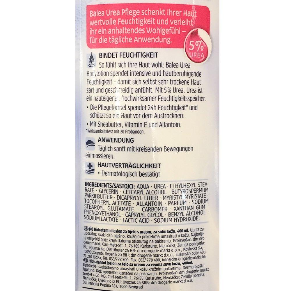 Balea Body Lotion Urea 400ml - Intense Hydration for Very Dry Tight ...