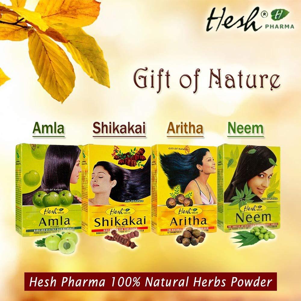 Hesh Herbal Hair Care Combo Pack - Amla, Neem, Shikakai, Aritha Powder ...