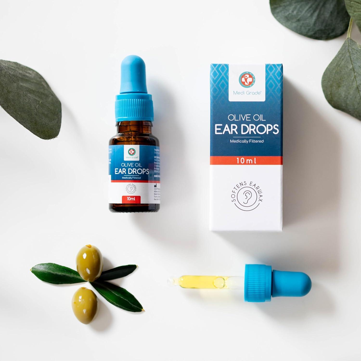 Medi Grade Olive Oil Ear Drops - 10ml: Wax Removal & Blocked Ears ...