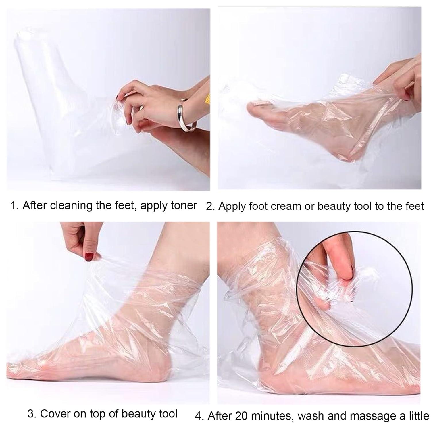 100 Pieces One-Way Plastic Foot Masks | Effective Foot Peeling ...