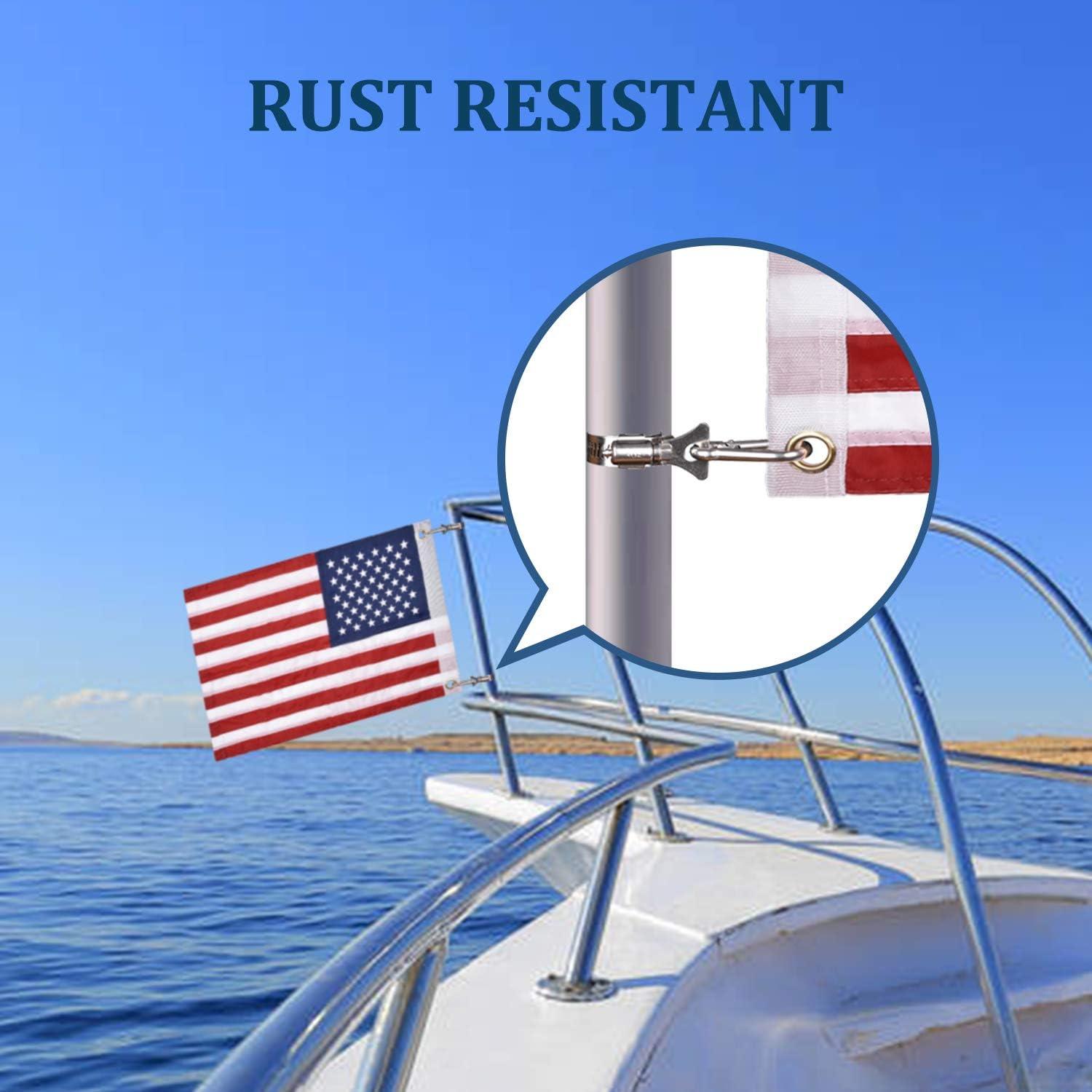 American Boat Flag - 12x18 inch Double Sided Embroidered USA Marine ...