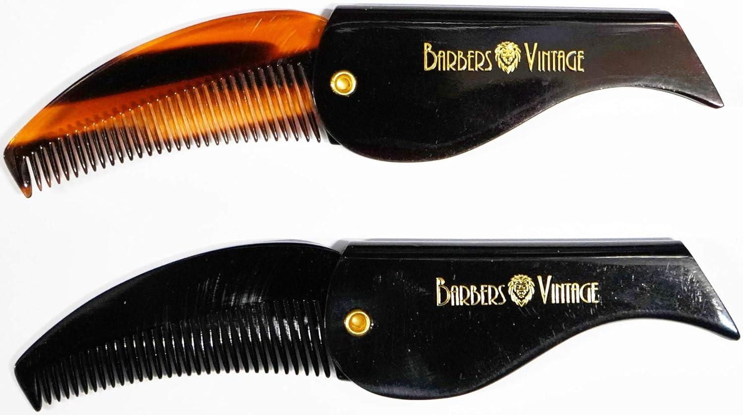 Barbers Vintage Tortoise Shell Folding Comb - Handmade Pocket Comb for ...