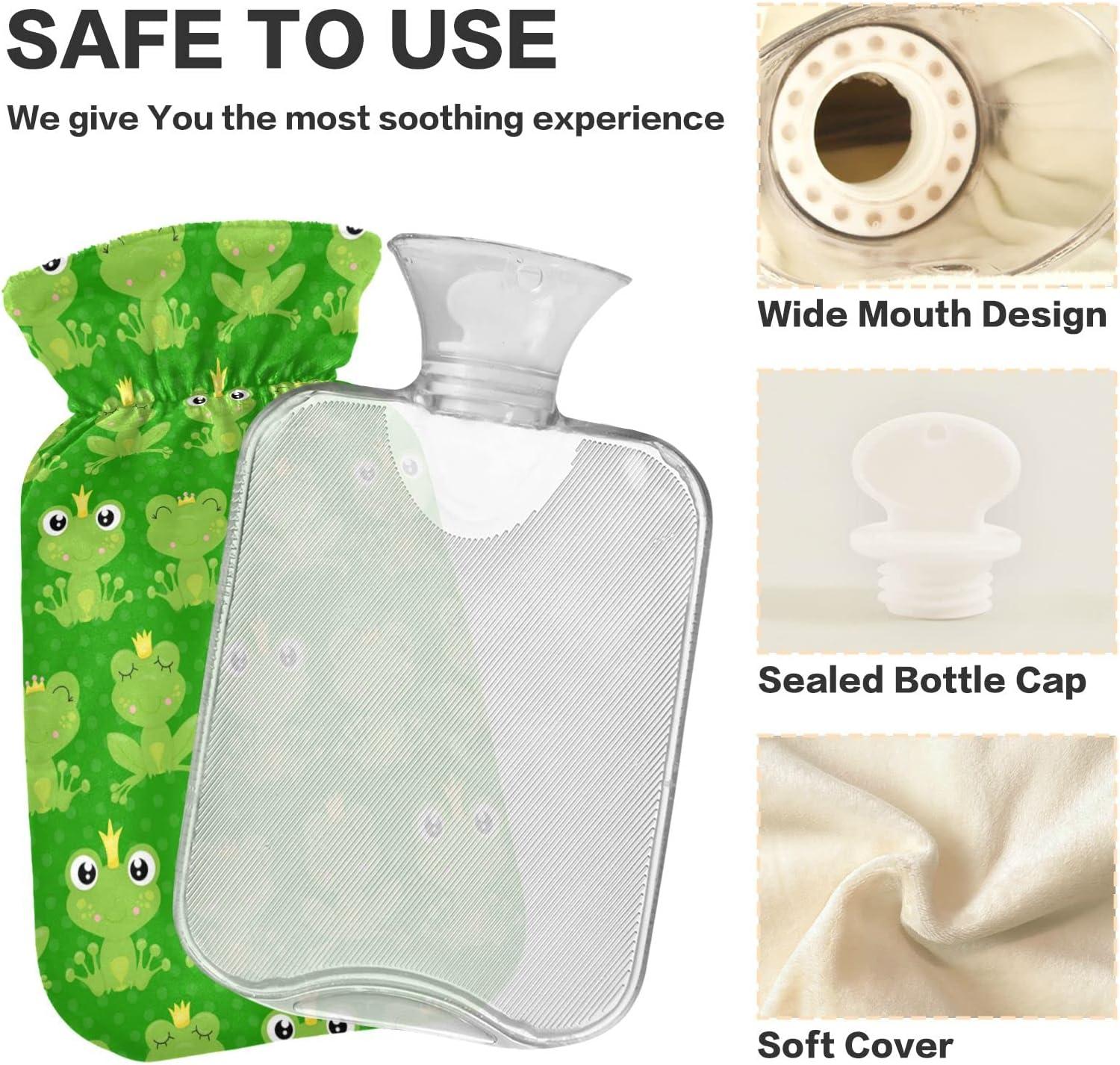 Hot Water Bottles with Frog Cover - 2L Pain Relief & Warmth for Cramps ...
