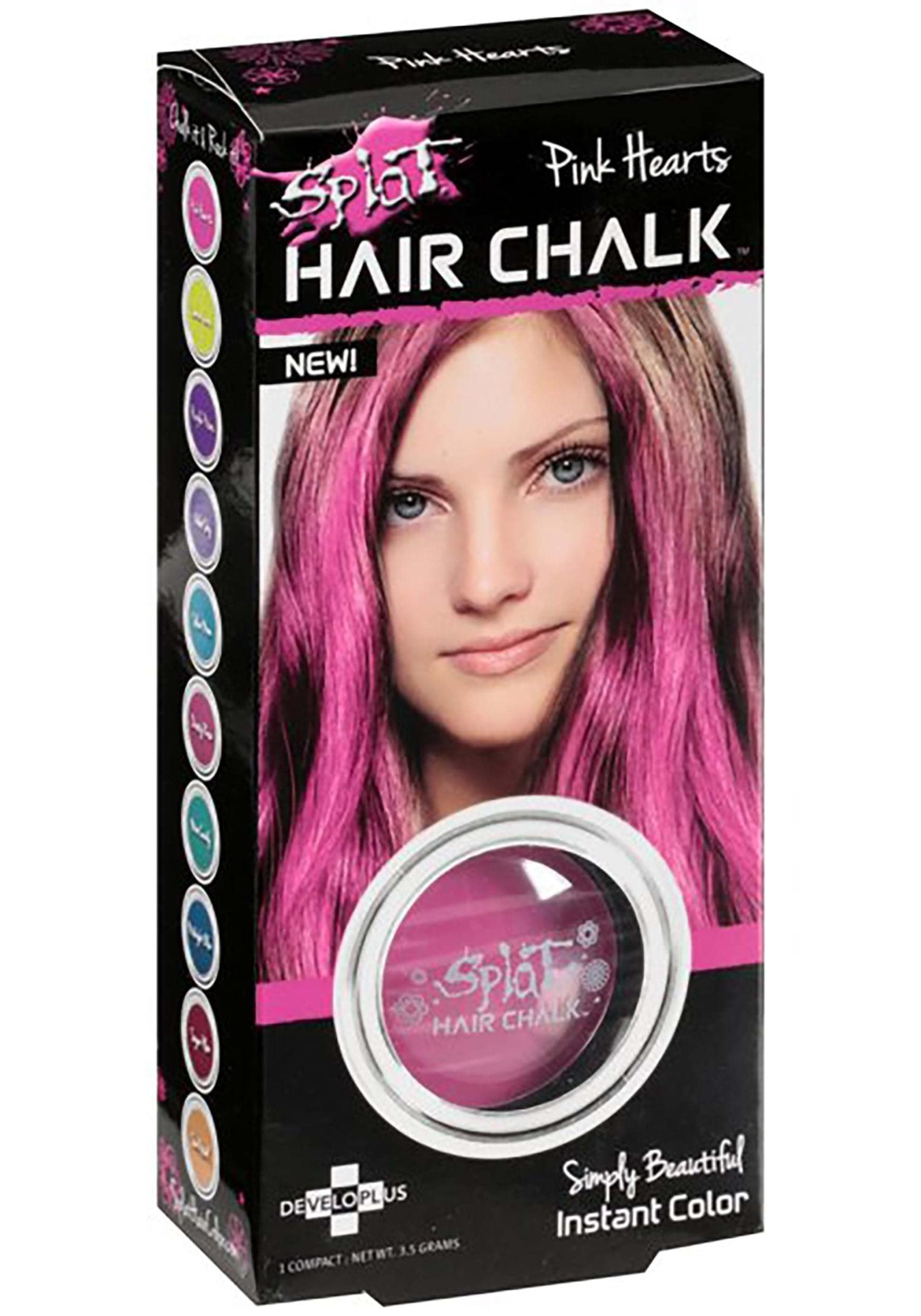 Splat Hair Chalk Pink Hearts - Temporary Hair Color for Vibrant Style ...