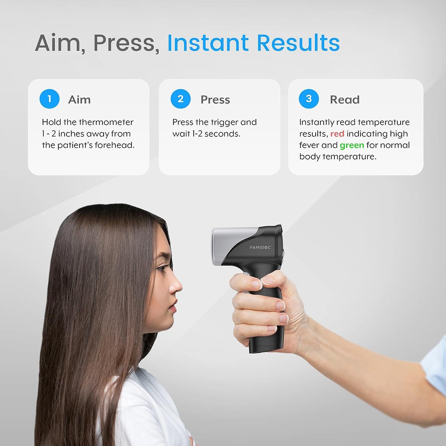 F-Doc Forehead Thermometer v2X Black - Medical Grade Infrared No Touch ...