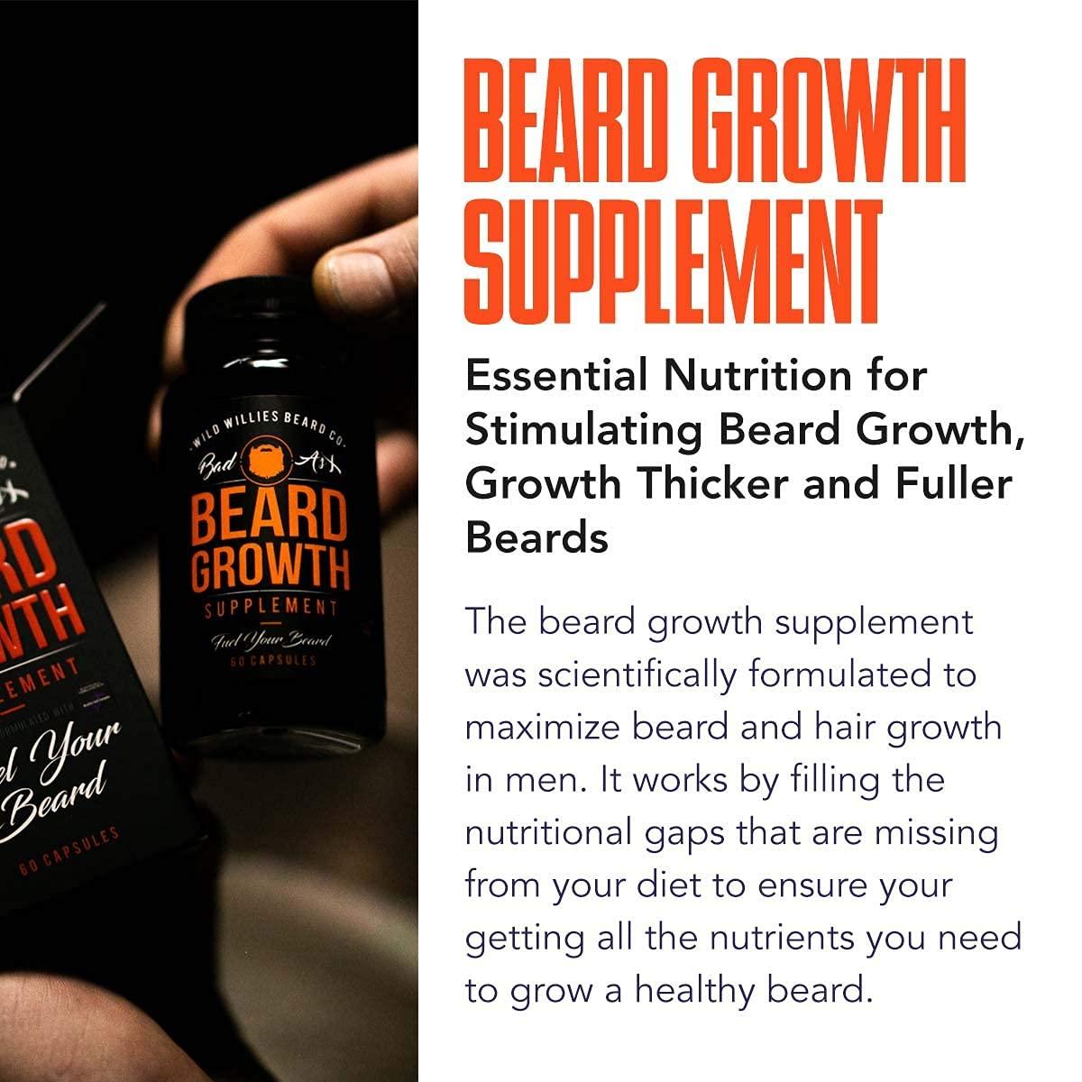 Wild Willies Fuel Kit: Beard Growth Serum, Supplement, Brush & Comb Set ...