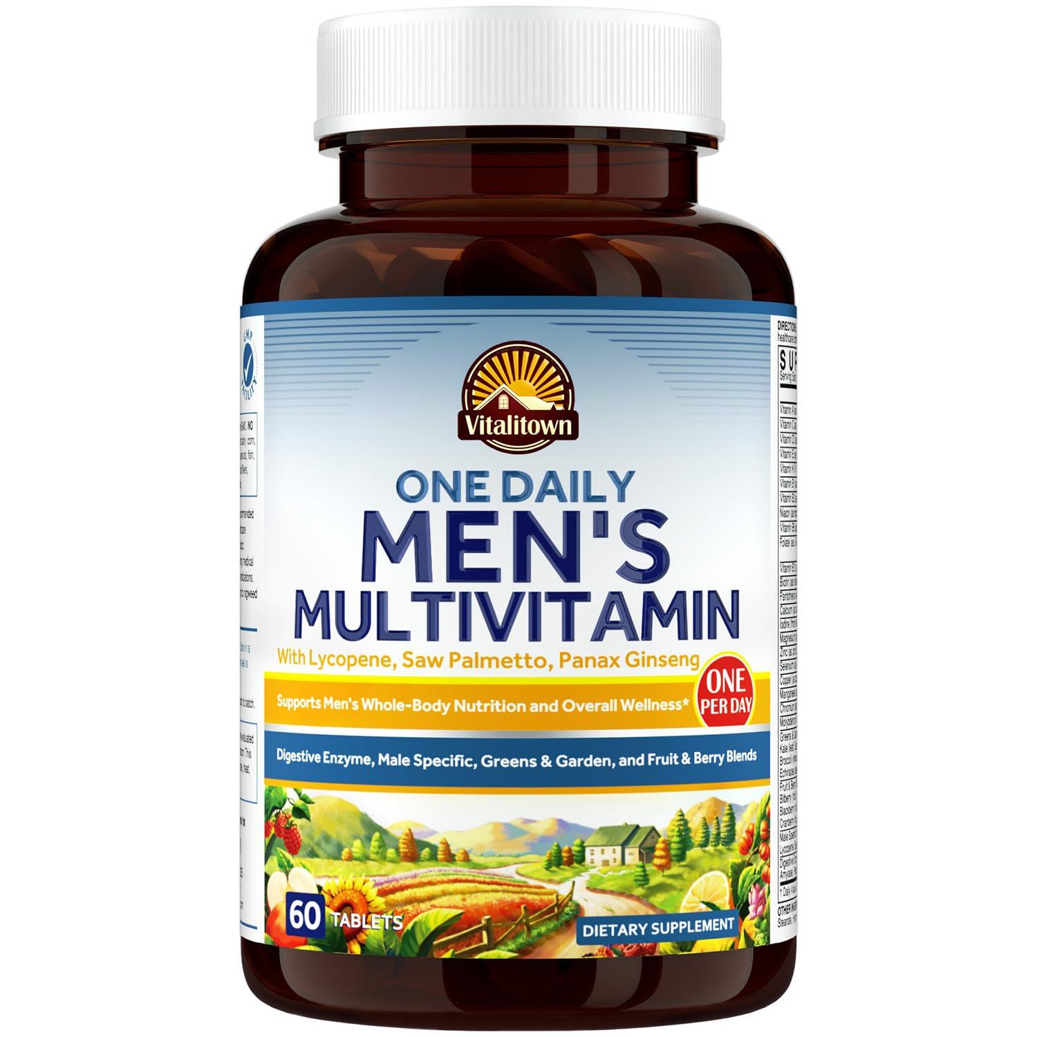 Men's One Daily Multivitamin with Lycopene Saw Palmetto Panax Ginseng ...