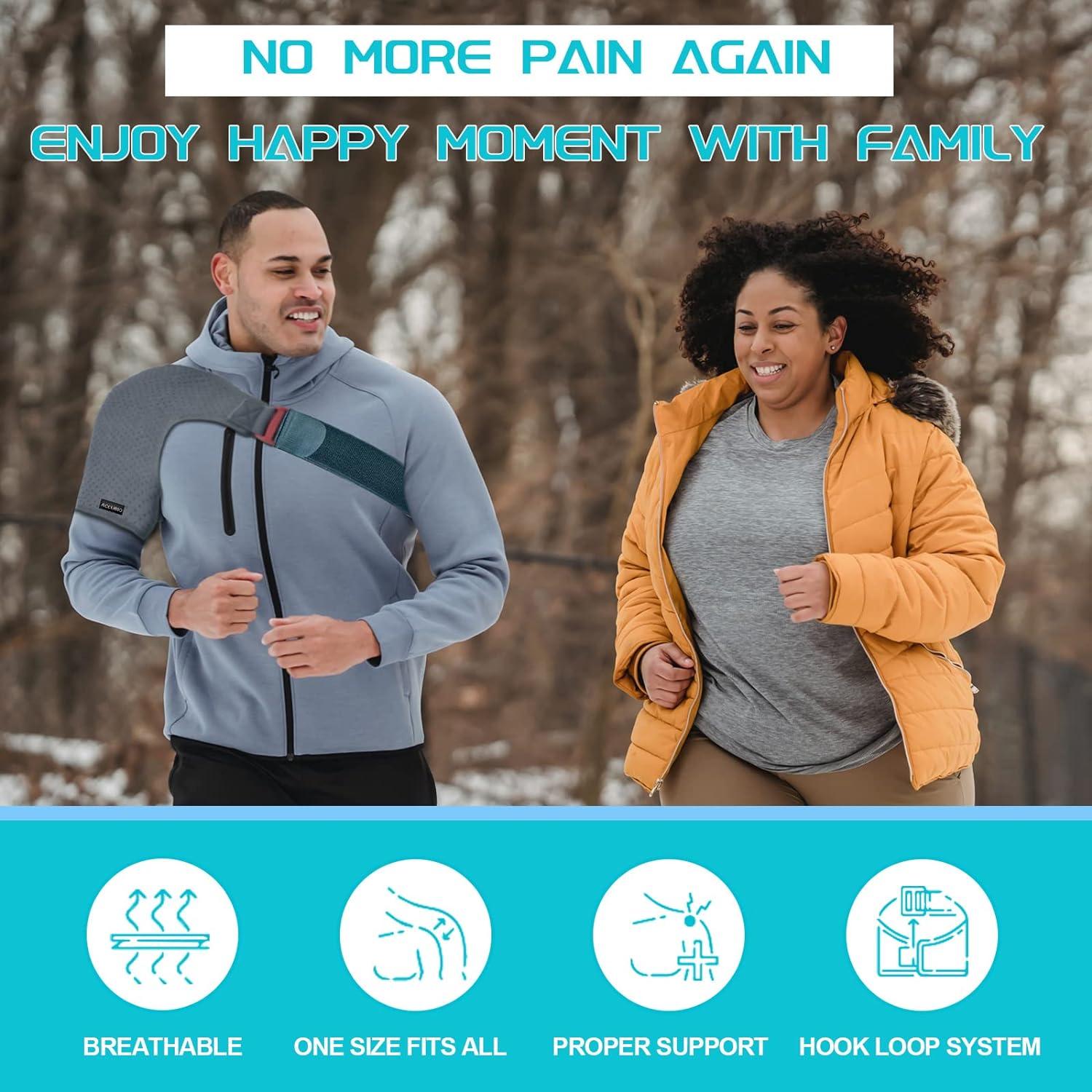 ACCUBIO Shoulder Brace Support for Men & Women - Adjustable Rotator ...