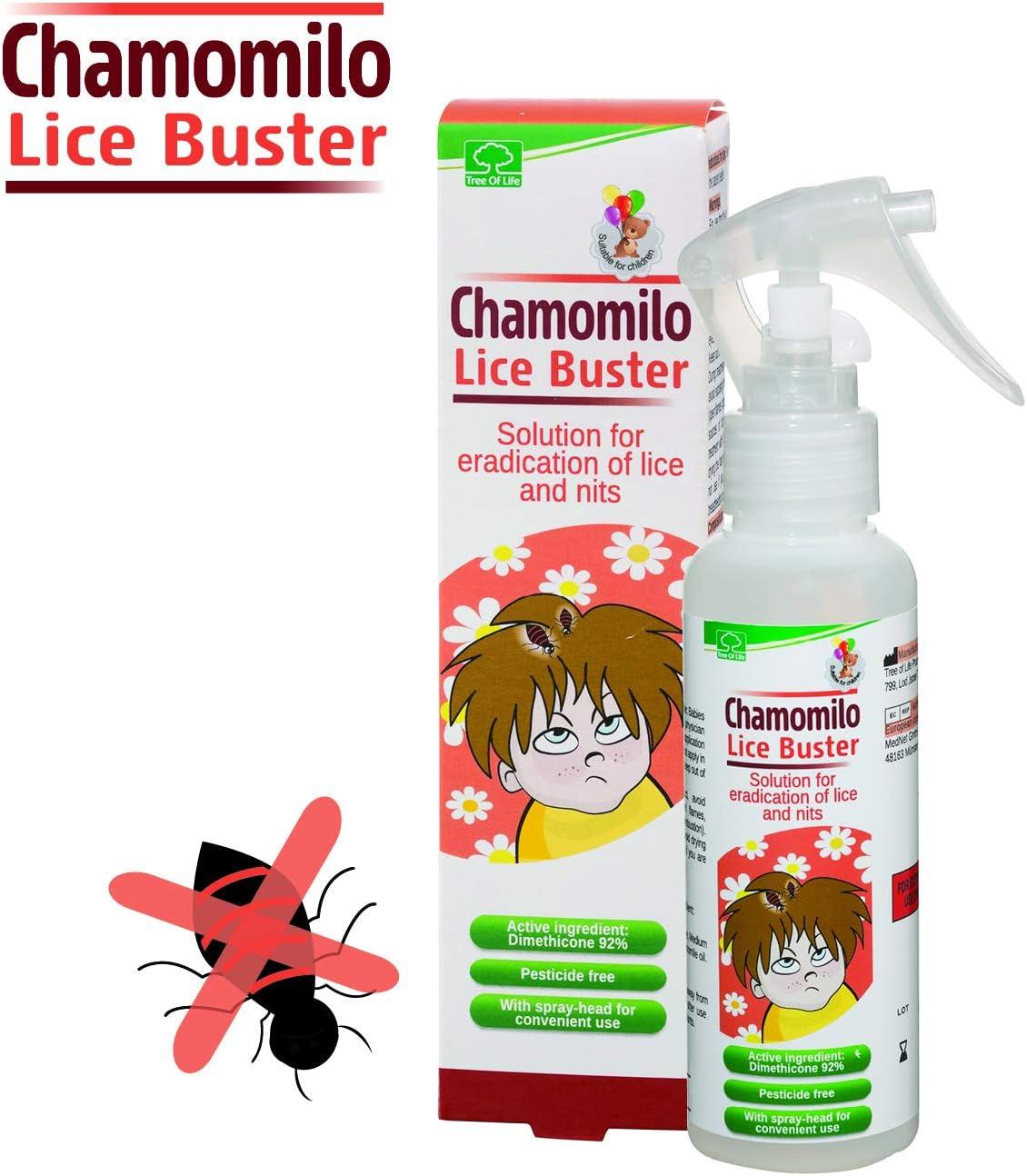 Chamomilo Lice Buster Spray - Effective Head Lice and Nits Treatment ...