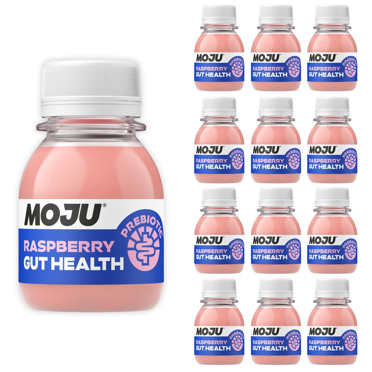 MOJU Gut Health Raspberry Shots - 12x60ml Prebiotic Natural Ingredients ...