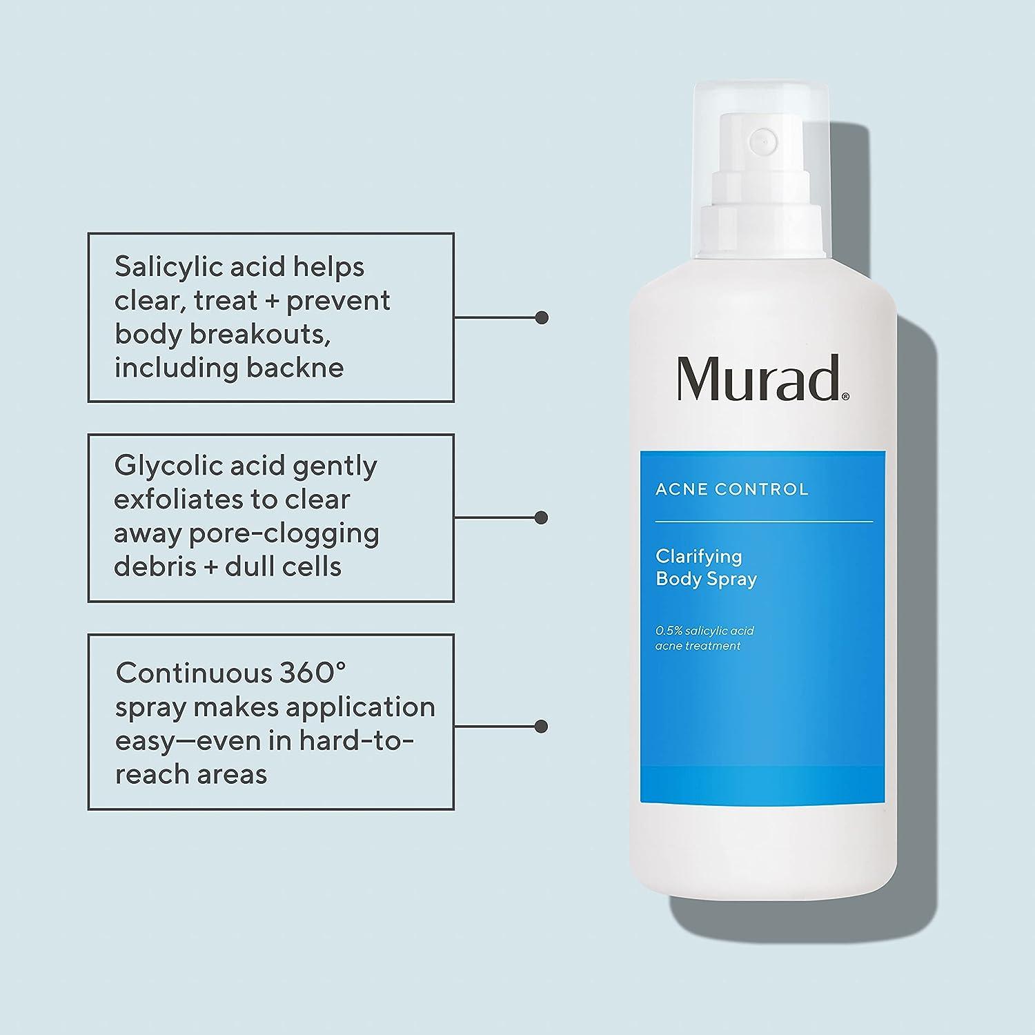 Murad Clarifying Body Spray 4.3oz - Salicylic Acid Treatment for Body ...