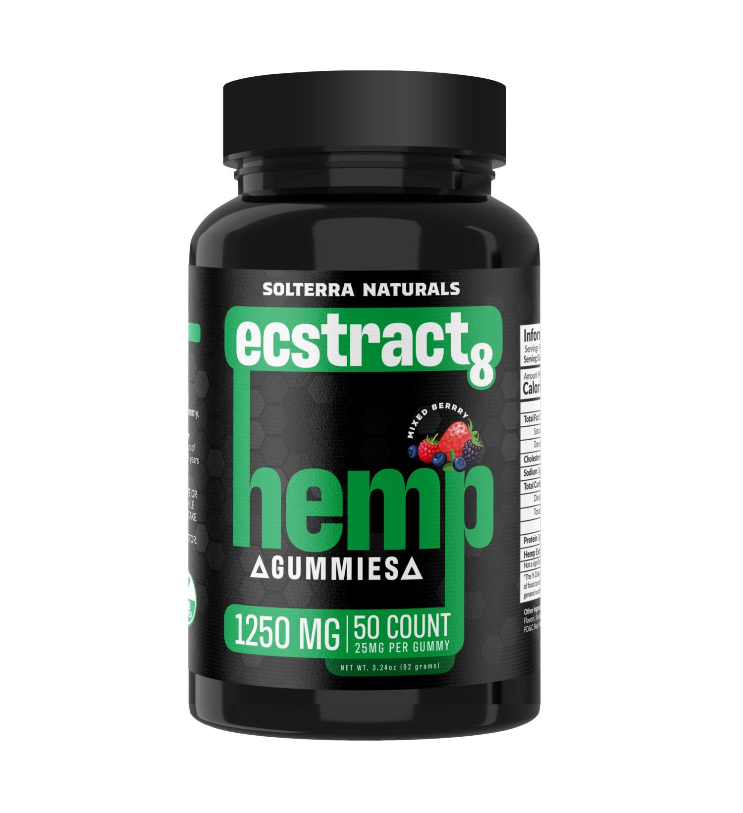Ecstract Hemp Gummies 50 Count Mixed Berry | 1250 MG Extra Strength ...