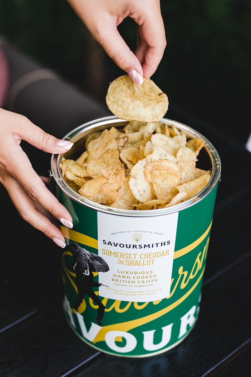 Savoursmiths Somerset Cheddar & Shallot Potato Crisps 250g Tin ...