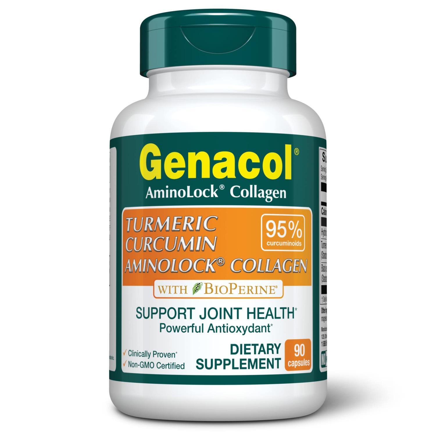 Genacol Turmeric Curcumin Collagen Supplement with 95% Curcuminoids, Black Pepper & AminoLock ...