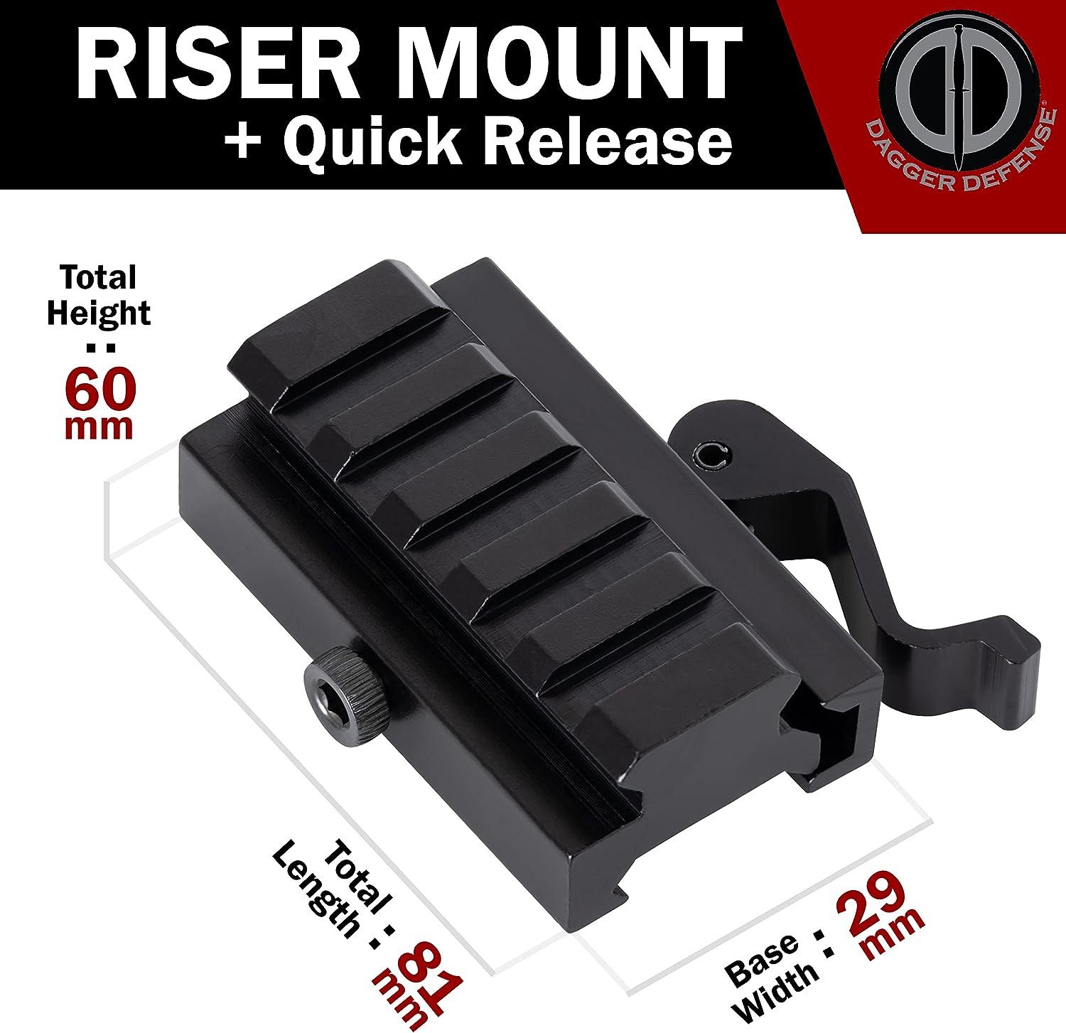 Dagger Defense Quick Detach 5X Slot Rail Riser for Single Rail Systems ...