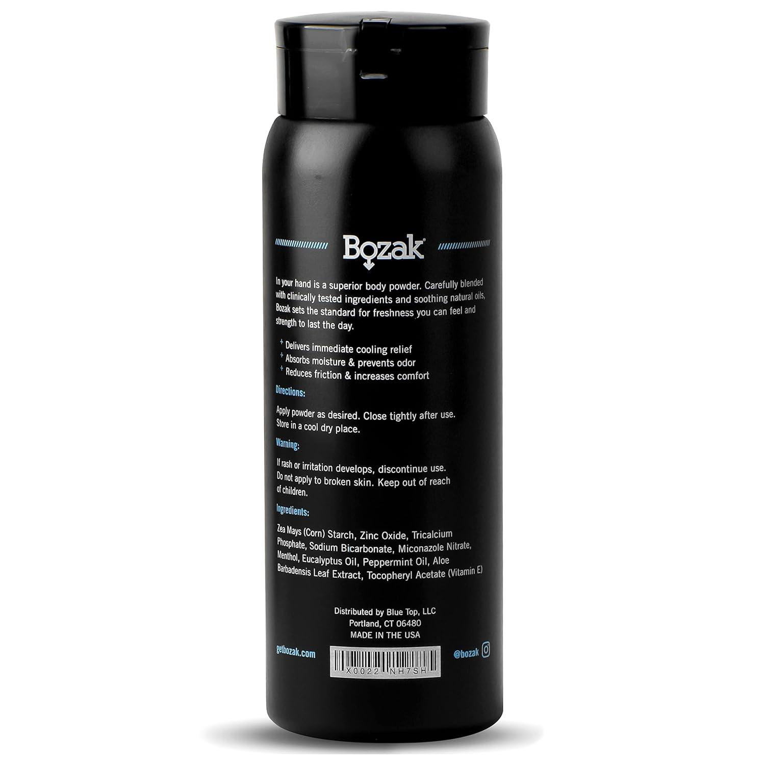 Bozak Cooling Body and Foot Powder for Men Talc Free Jock Itch Defense ...