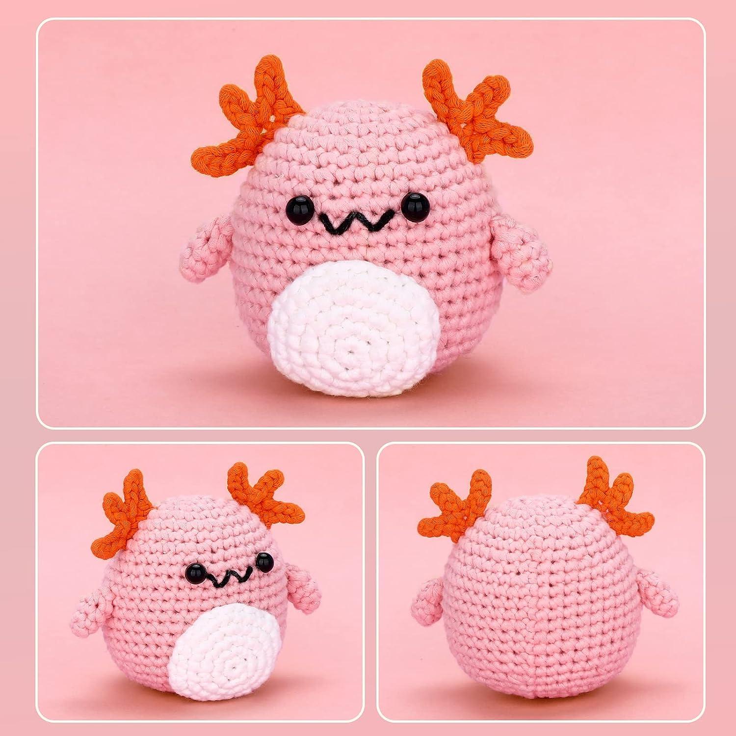 Loveknotpop Axolotl Crochet Kit for Beginners - Complete Animal Crochet ...