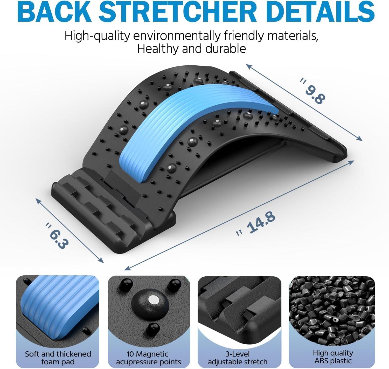 Back Extensor for Pain Relief with Magnet | Adjustable 3-Stage Back ...