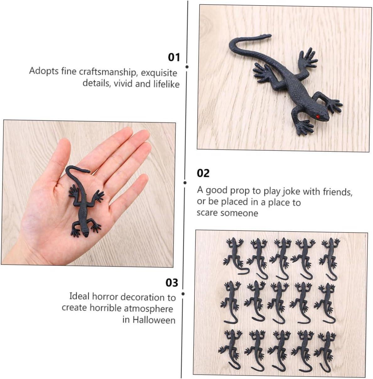 Toyvian 10pcs Halloween Gecko Toys - Mini Black Simulation Gecko ...