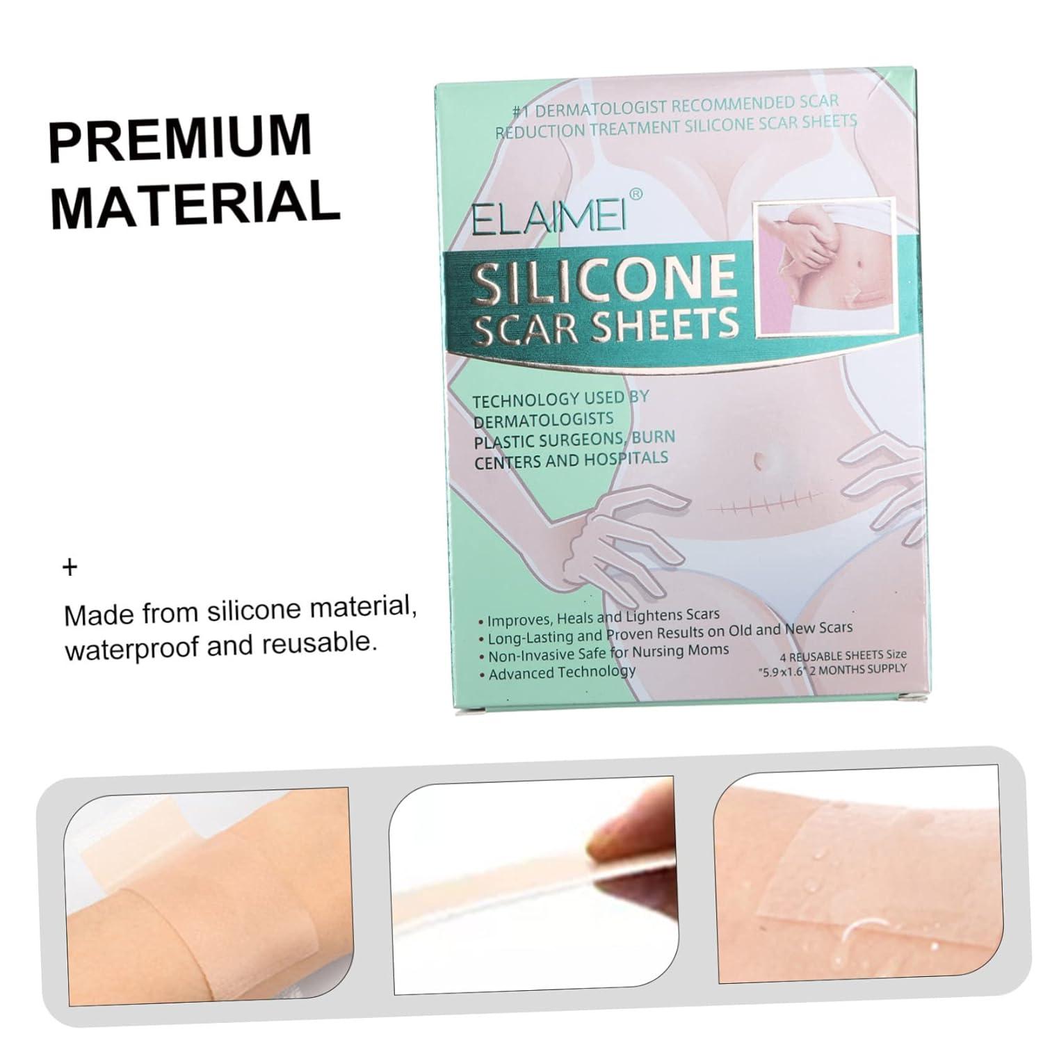 Healeved 4pcs Silicone Scar Sheets - Burn Scar Removal Cream - Scar ...