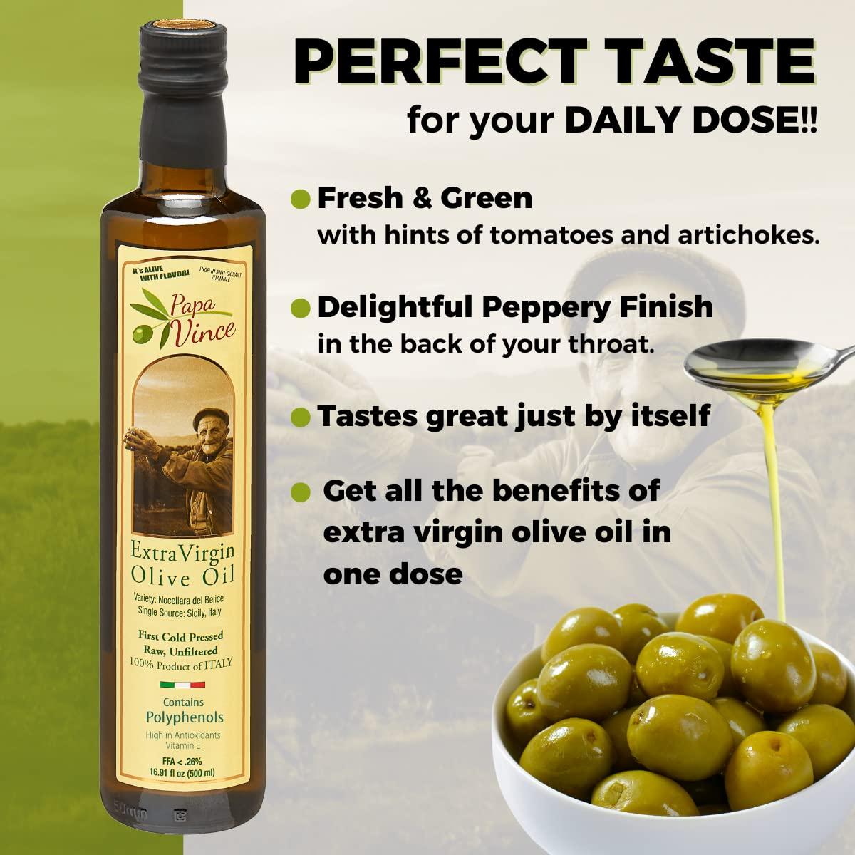 Papa Vince Olive Oil Extra Virgin - High Polyphenol, Unrefined ...