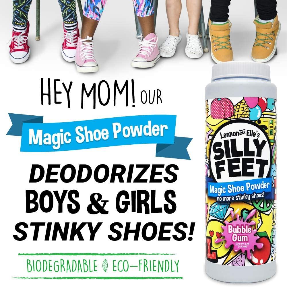 Magic Shoe Deodorizer Powder - Strong Foot Odor Eliminator, 8oz Bubble ...
