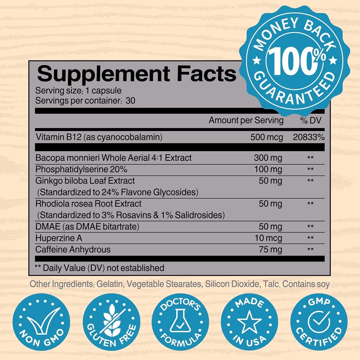 Brain Booster Supplement for Focus, Memory, Clarity, and Energy ...