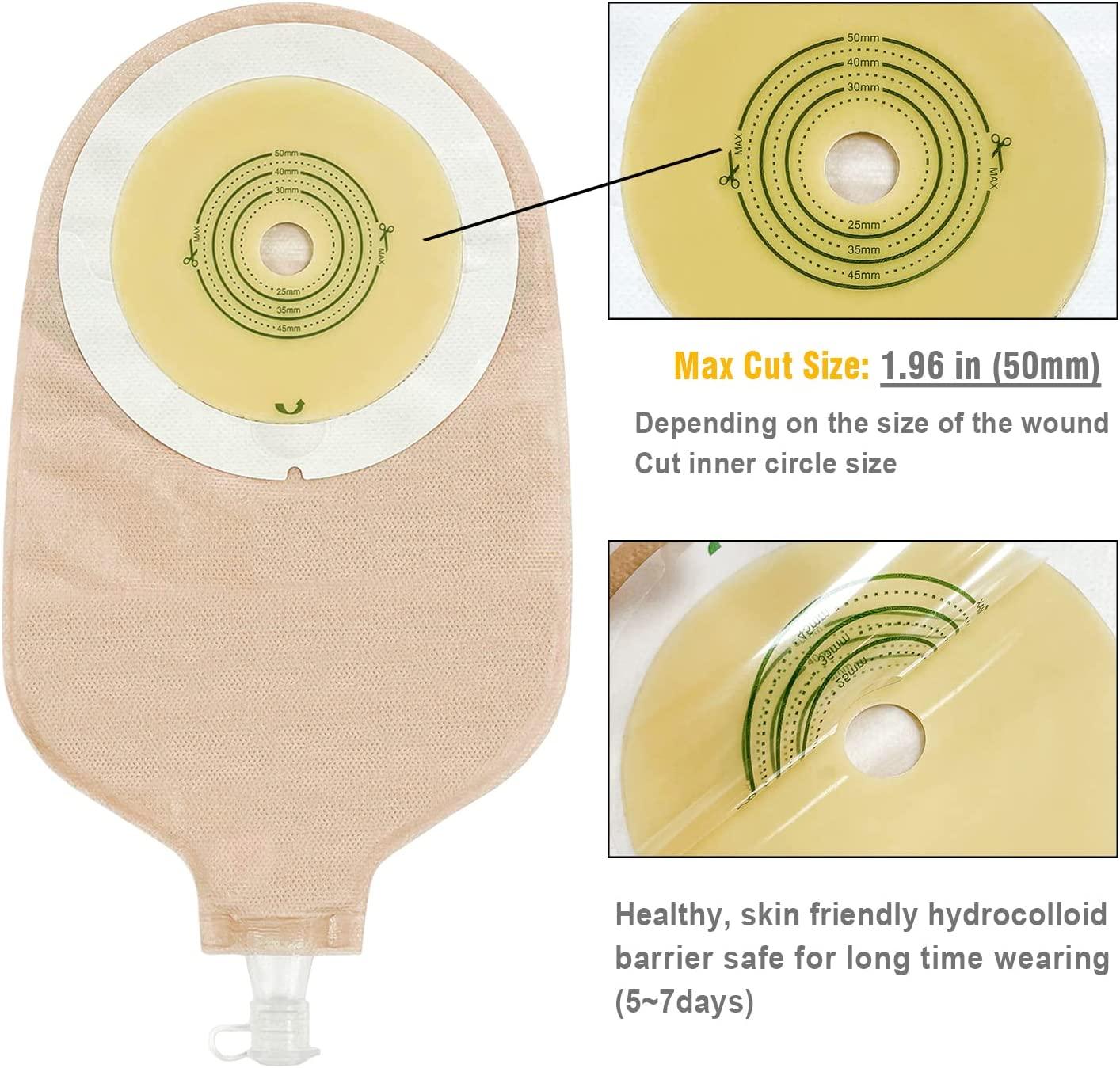 Carbou 15PCS One-Piece Urostomy Bag Drainable Pouches + Measure Card ...