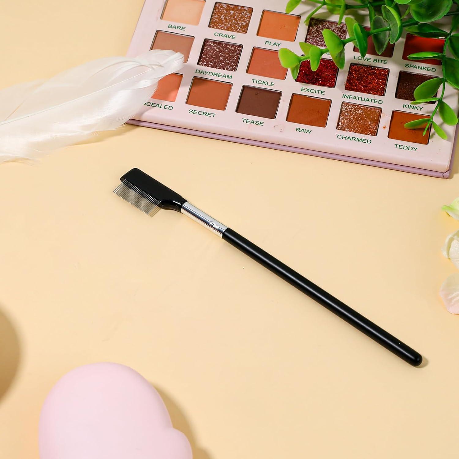 Metal Eyelash Comb Eyelash Brush with Stainless Steel Tooth and Wooden ...