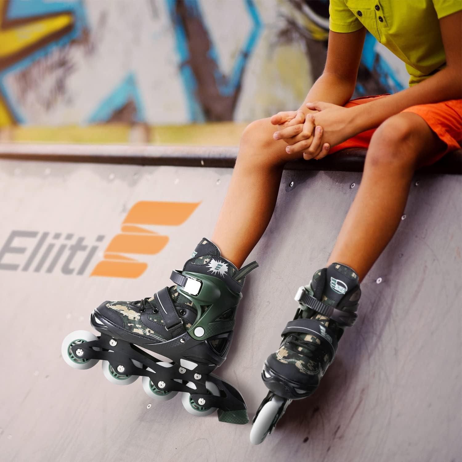 Eliiti Adjustable Kids Inline Skates for Girls Boys Digital Camouflage ...