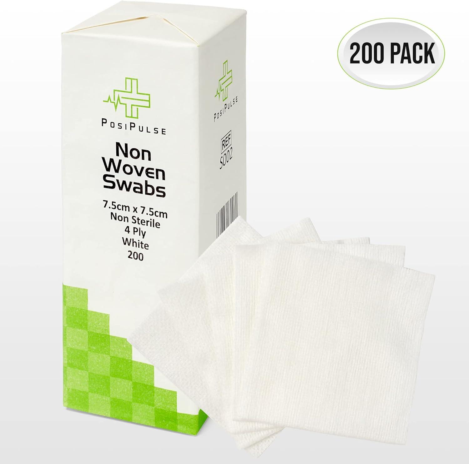 Posi Pulse 7.5cm x 7.5cm 200ct Non-Sterile Gauze Swabs - 4 Ply Non ...